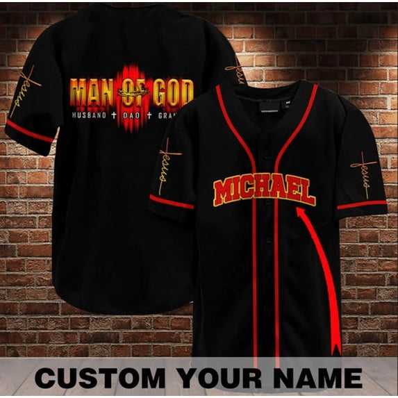 Cross Man Of God Husband Dad Custom Baseball Jersey - Personalized ...