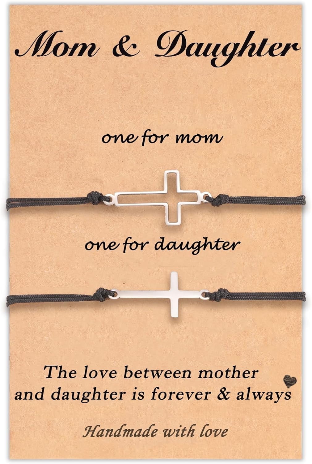 Cross Matching Bracelets Gifts for Dad Daughter/Mom Son/Mother Daughter ...