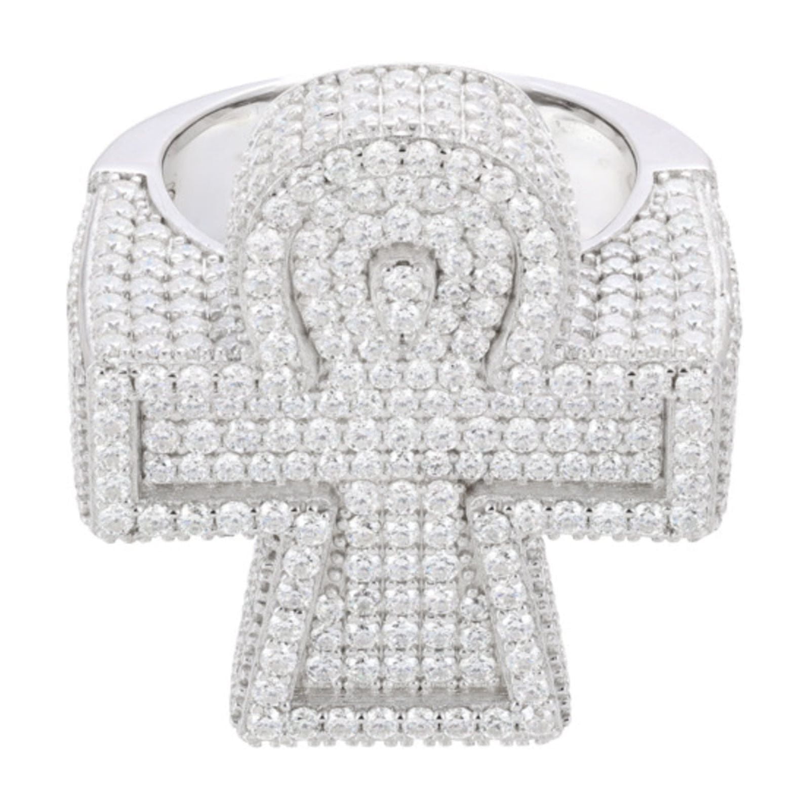 Cross Men Moissanite Ring D Color VVS1 Mens Diamond Rings 925 Sterling ...