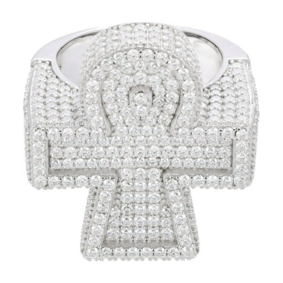 Cross Men Moissanite Ring D Color VVS1 Mens Diamond Rings 925 Sterling ...