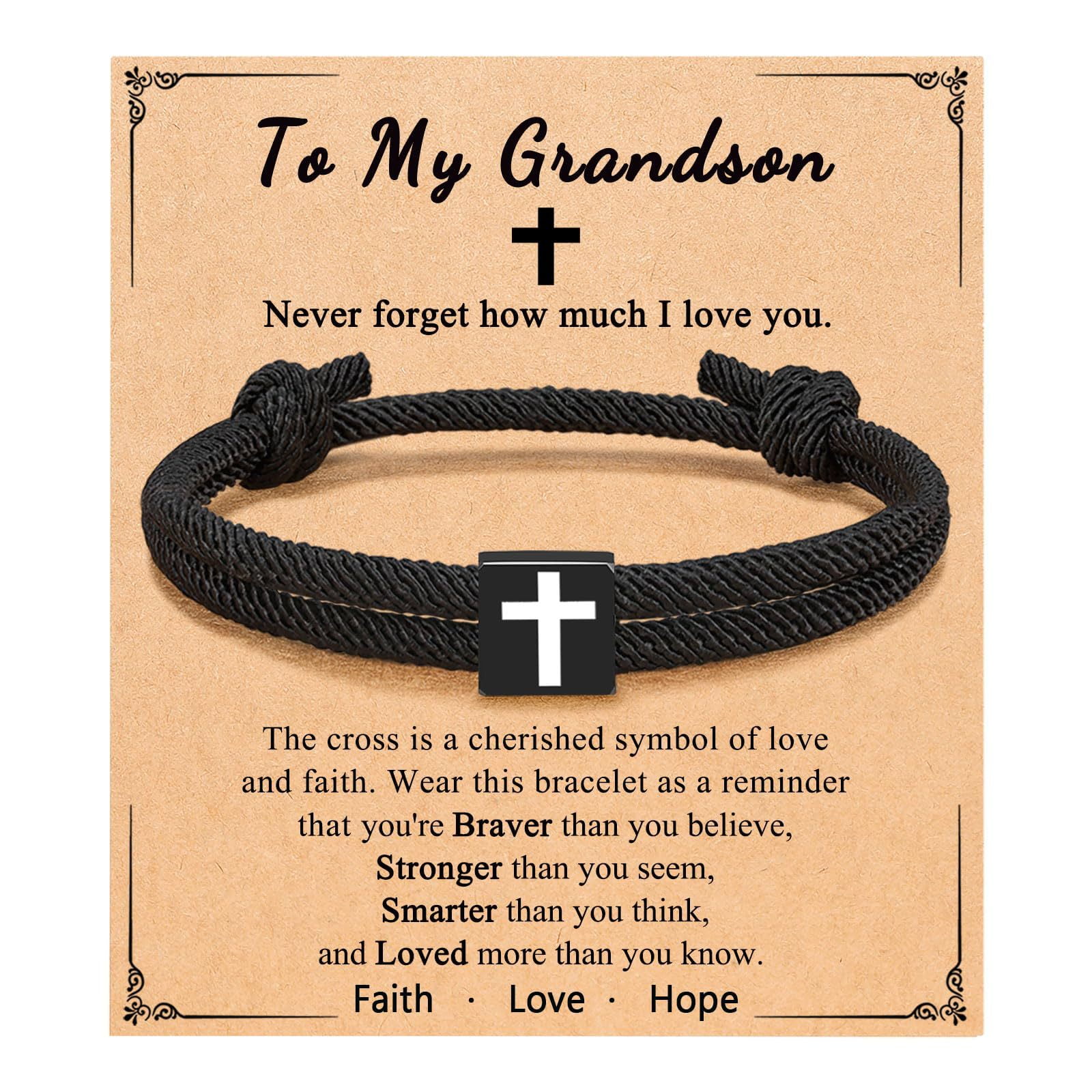 Cross Milan Rope Bracelet School Season Easter Lover Men Gift Black ...