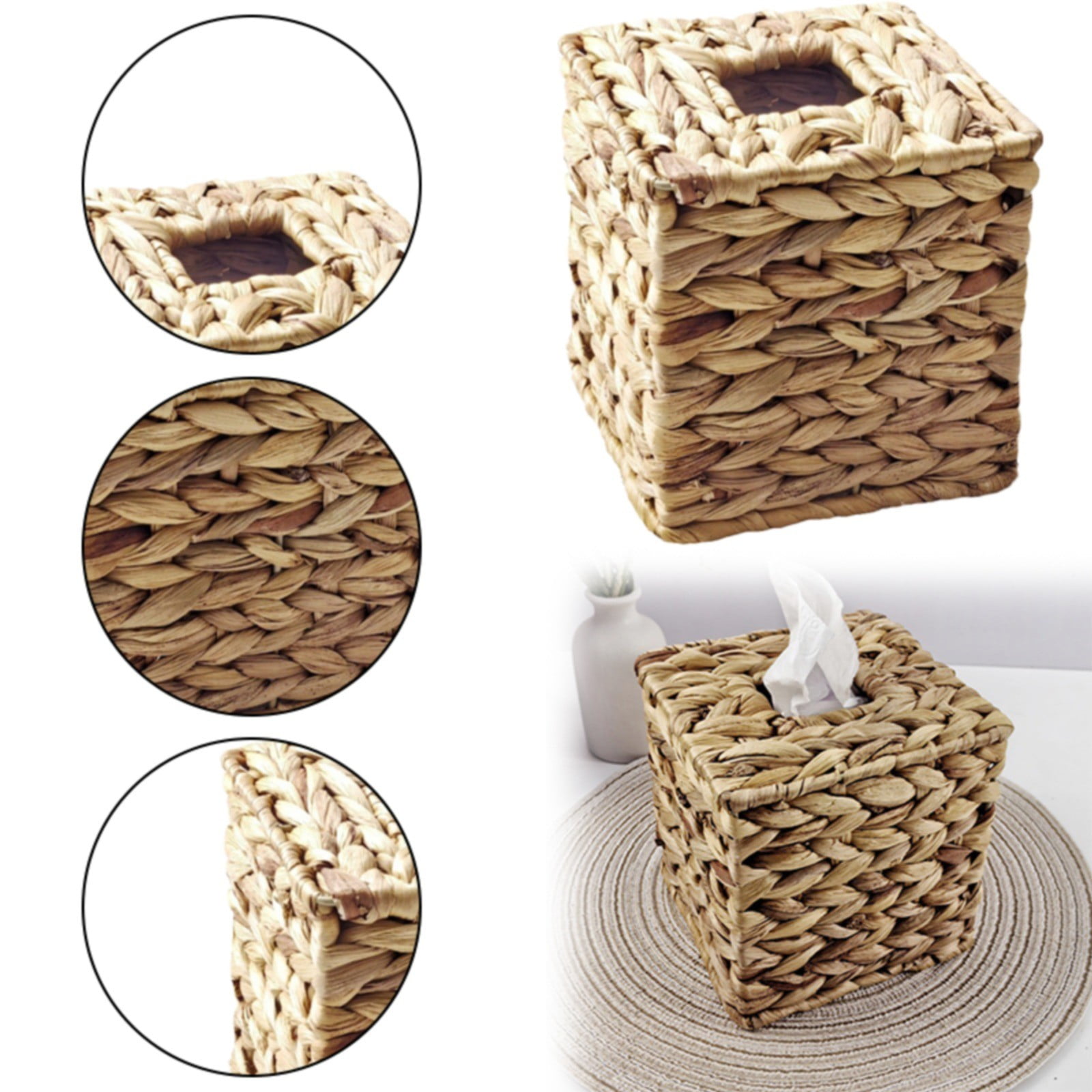 Cross-Mirror Rattan Tissue Storage Box|Tissue Box Holder Square Tissue ...