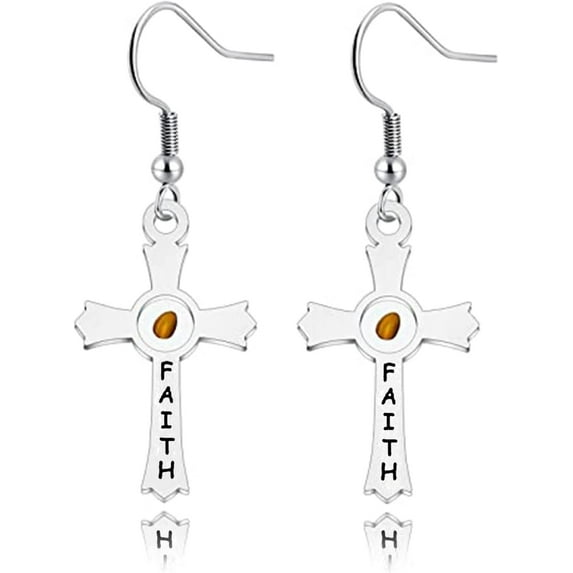 Cross Mustard Seed Earrings Necklace Religious Jewelry Inspirational ...