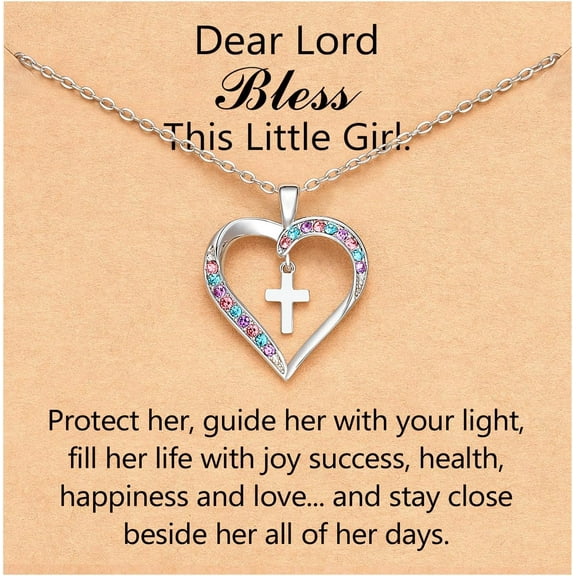 Dainty Cross Necklace for Women Diamond Birthstone Cross Necklace First ...