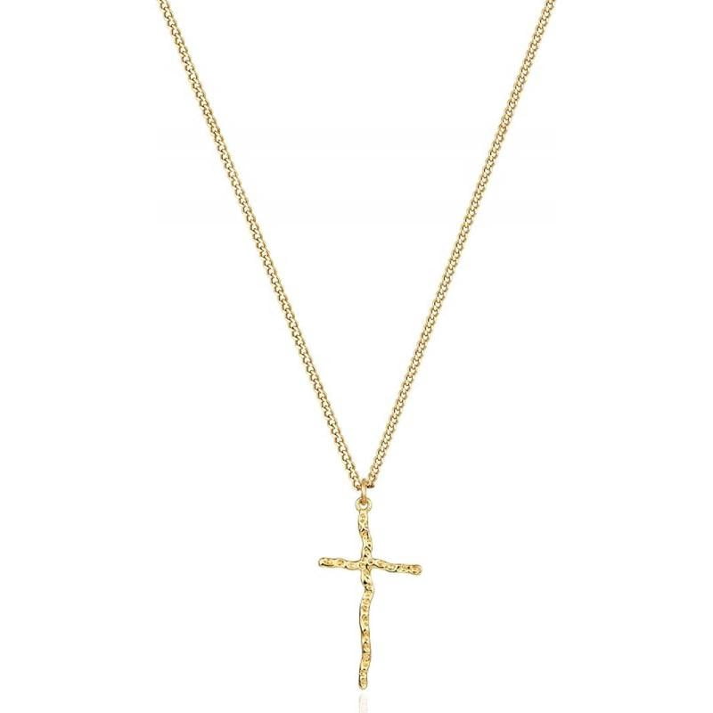 Cross Necklace Faith Pendant 14K Plated Dainty Chain Minimalist Simple ...
