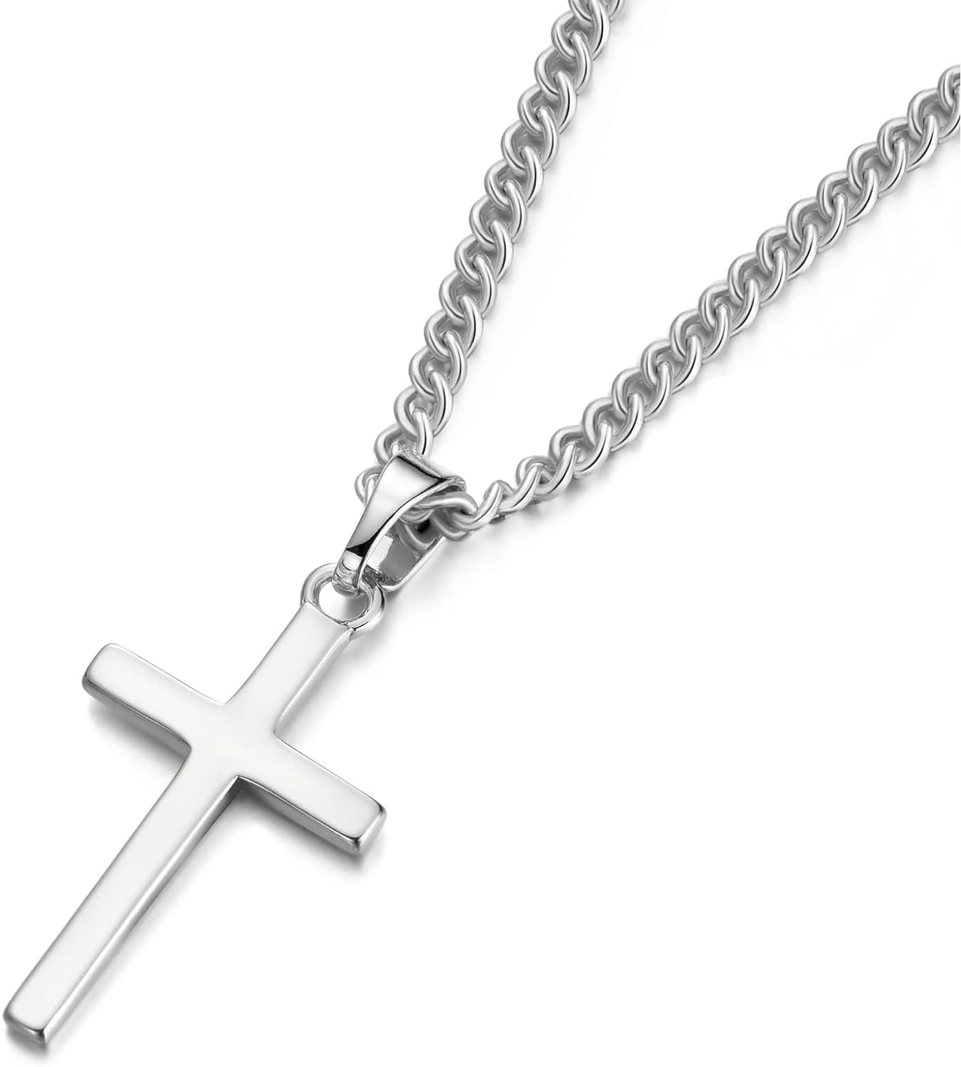 Cross Necklace Men Cross Pendant Stainless Steel Cross Necklace For Women Simple Men Necklace