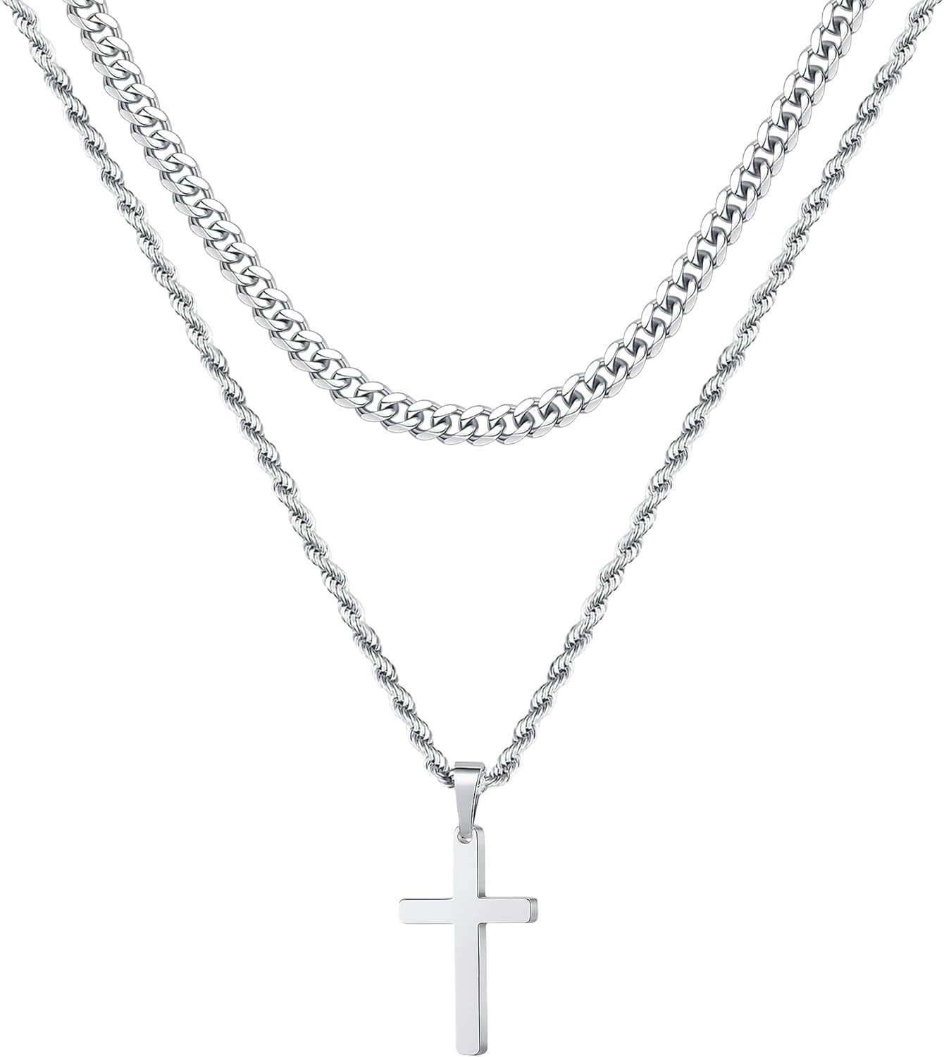 Cross Necklace for Men, Gold Black Silver Mens Cross Necklaces ...