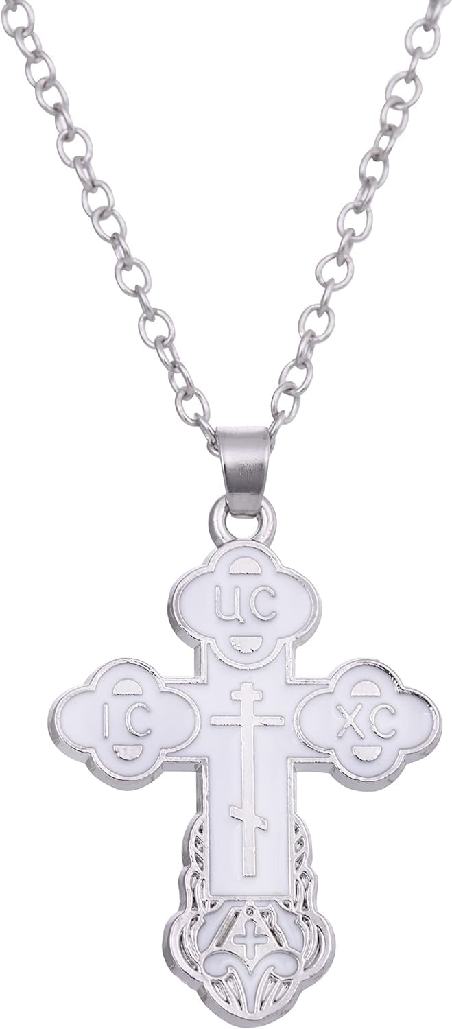 Cross Necklace Russian Orthodox Crucifix Eastern Church Necklace ...