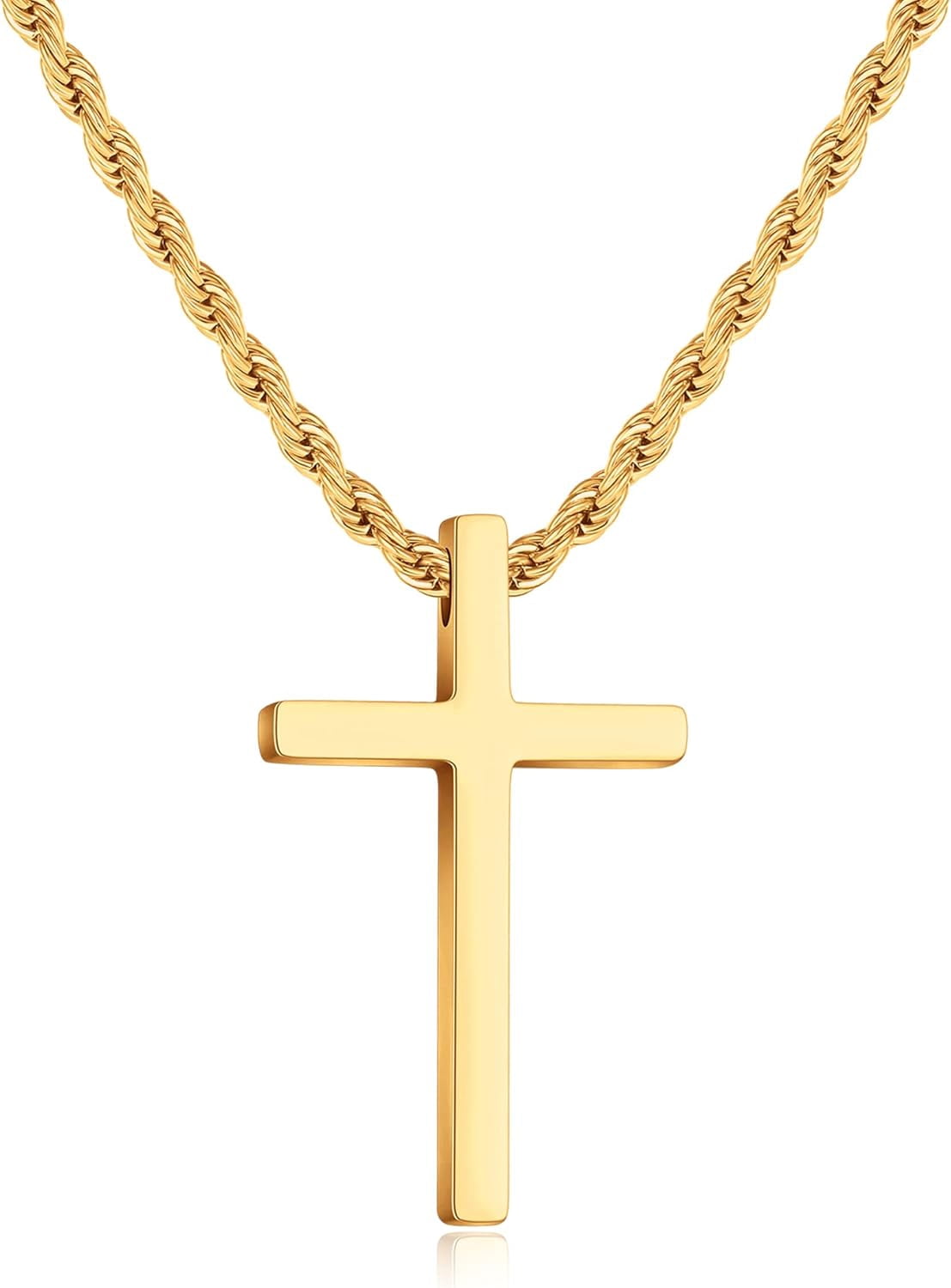 Cross Necklace - Stainless Steel Black Silver Gold Cross Pendant, Men's ...