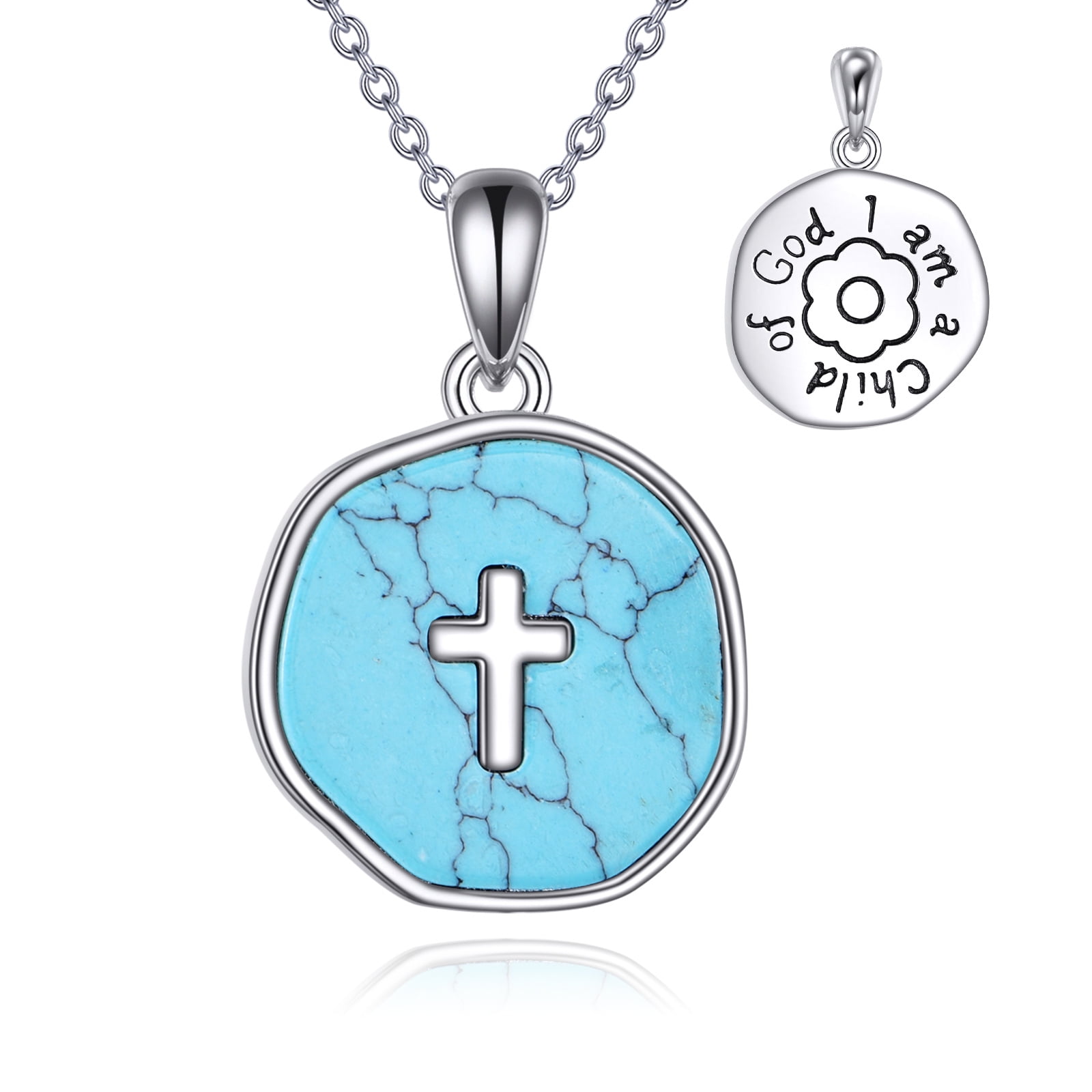 Cross Necklace Sterling Silver Baptism Pendant Religious Jewelry Gifts ...