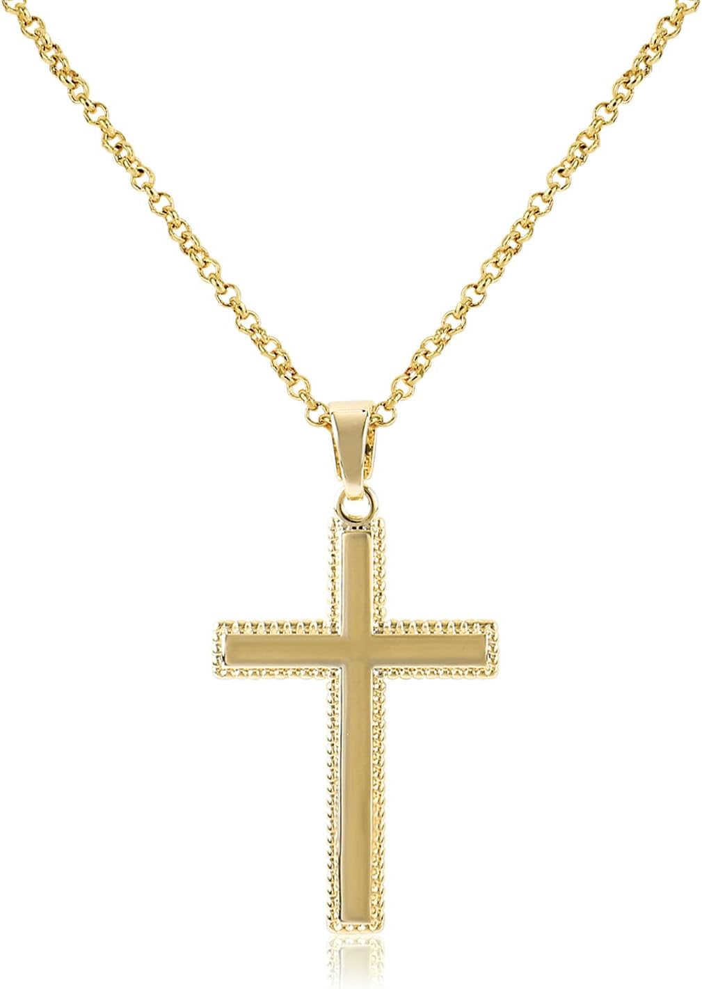 Cross Necklace For Women, 14K Gold Plated Dainty Crucifix Necklace Cz ...
