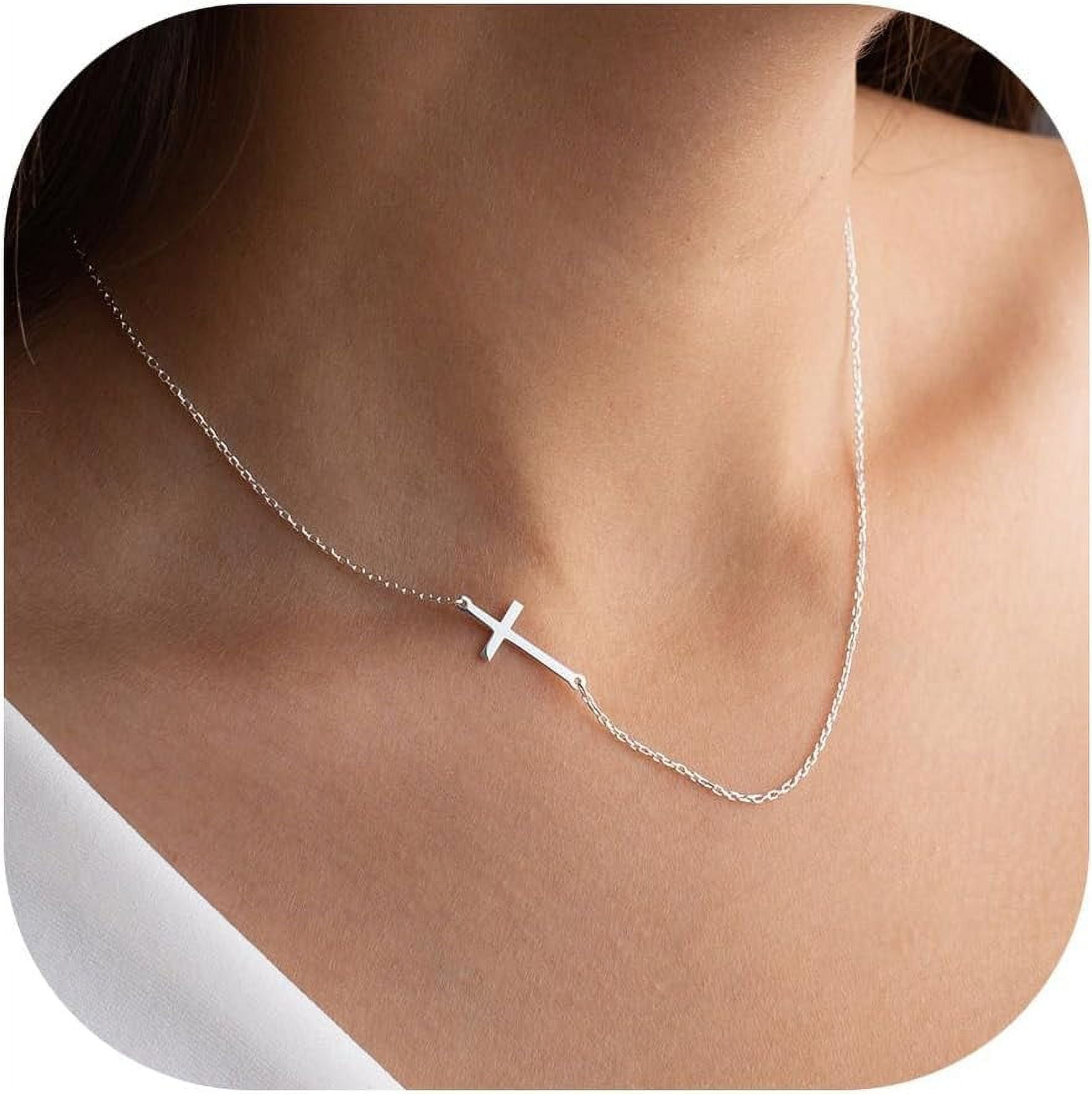 Cross Necklace For Women - 18K Gold Plated Cross Necklace Dainty Gold ...