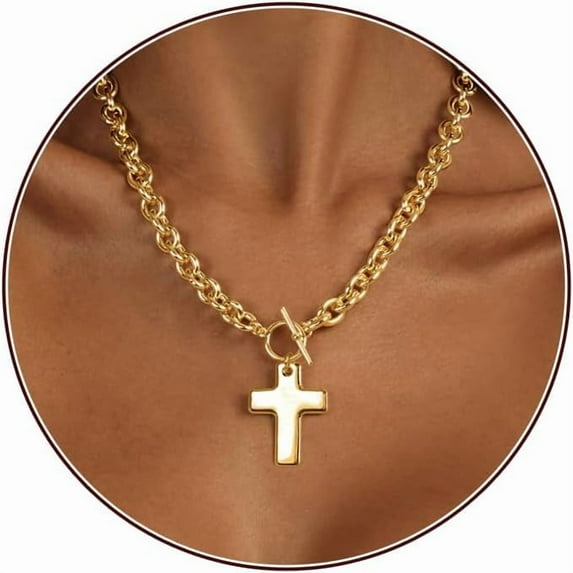 Cross Necklace for Women, Dainty 18K Gold Plated/Sterling Silver Small ...