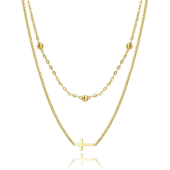 Cross Necklace for Women Stack, 16K Gold Plated Tiny Cute Choker ...
