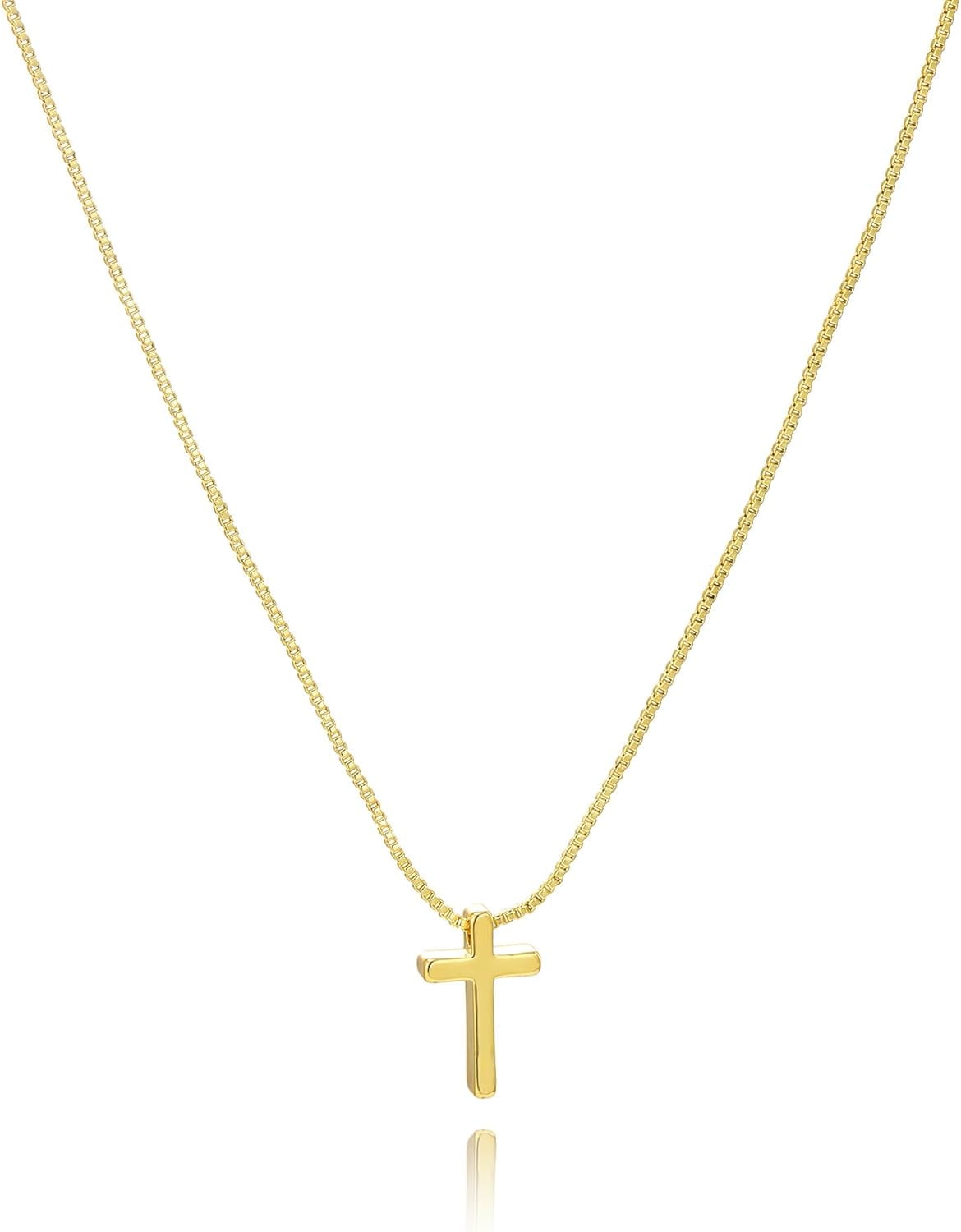 Cross Necklace for Women Stack, 16K Gold Plated Tiny Cute Choker ...