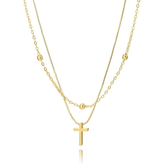 Cross Necklace for Women Stack, 16K Gold Plated Tiny Cute Choker ...