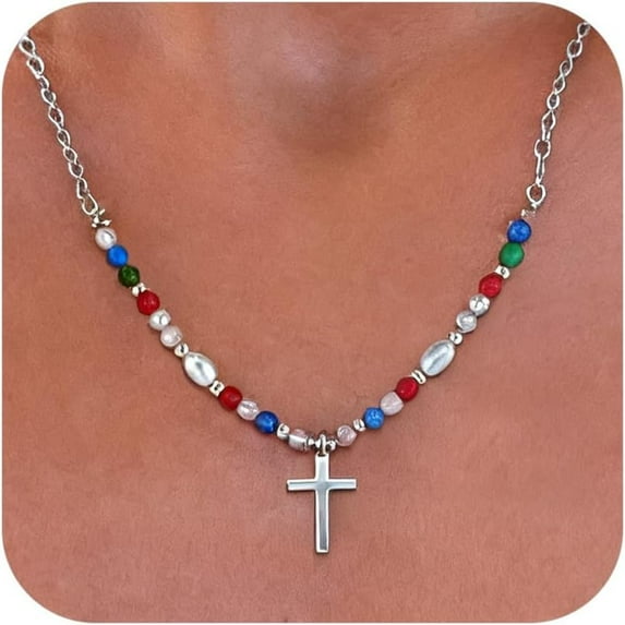 Cross Necklace for Women Trendy - Dainty 18K Real Gold Plated ...