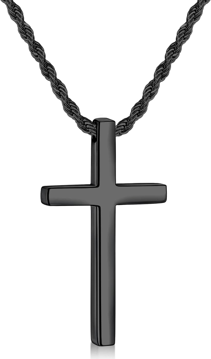 Cross Necklace for Men, Mens Cross Necklaces with 2.5mm Rope Chain ...