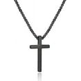Cross Necklace for Men, Silver Black Gold Stainless Steel Plain Cross ...
