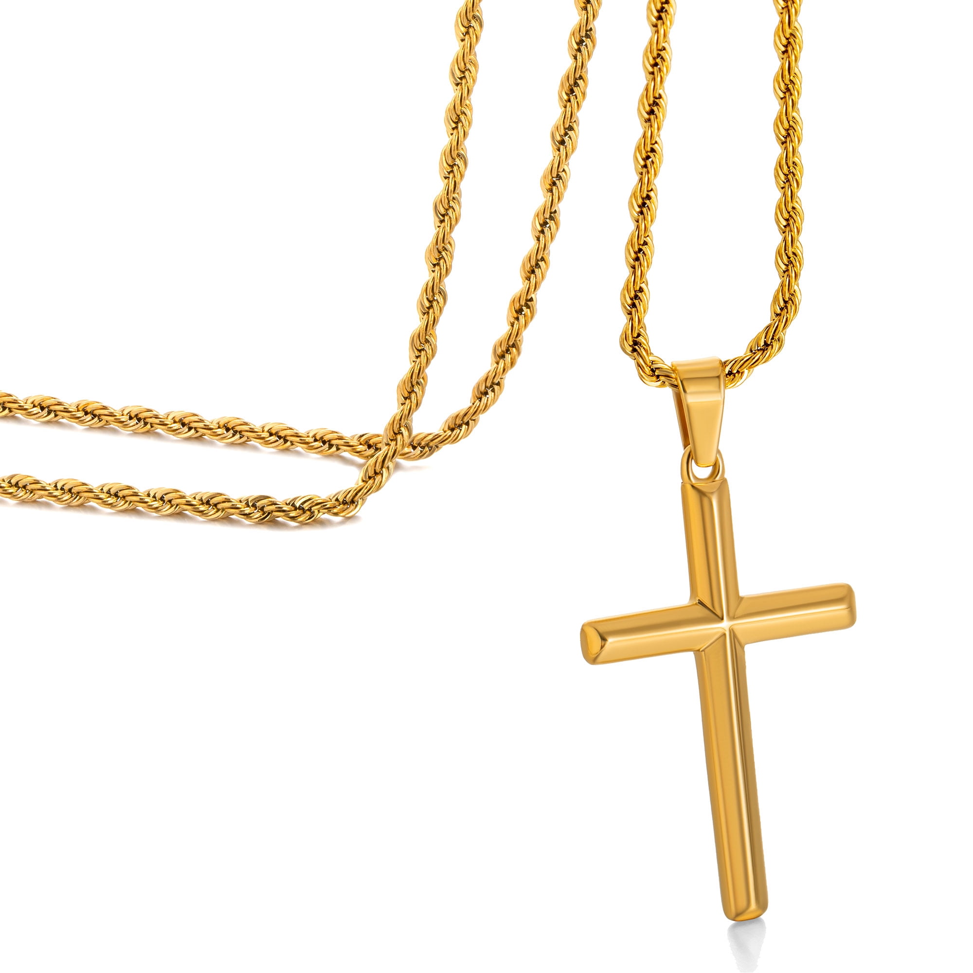 Cross Necklace for Men, Speroto Gold Mens Necklace with Cross Pendant ...