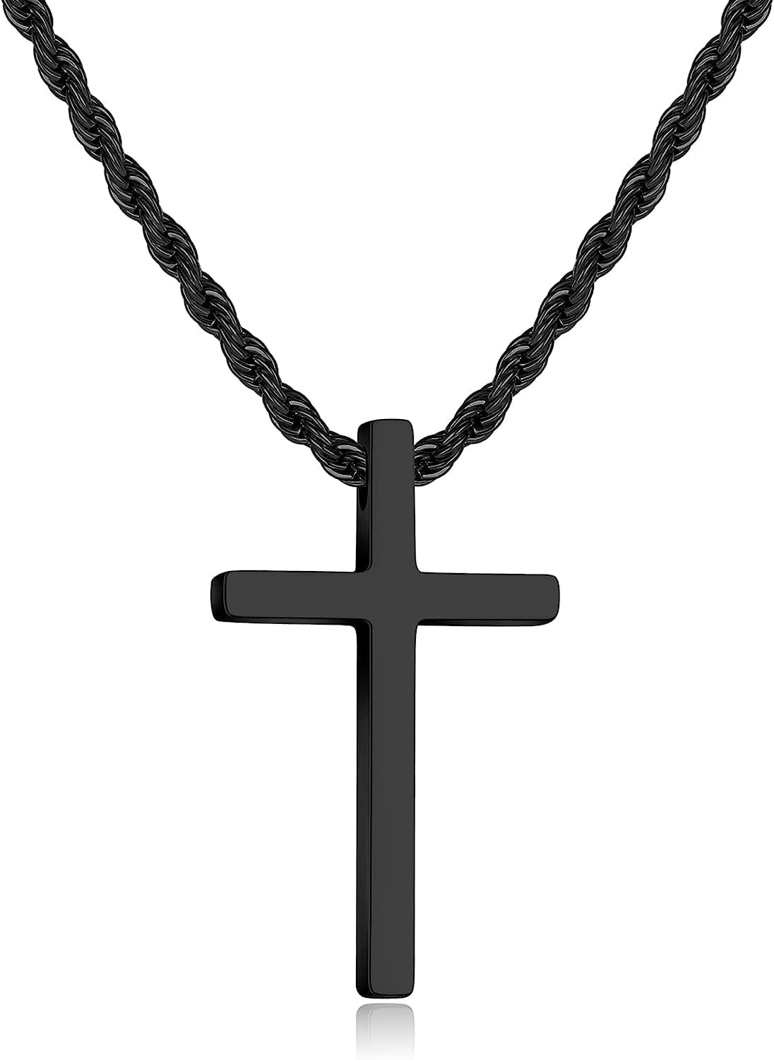 Cross Necklace for Men,Stainless Steel Black Silver Gold Cross Pendant ...