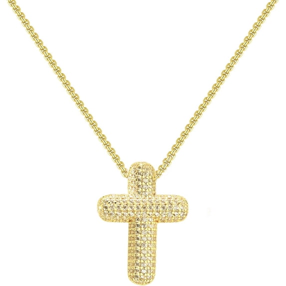 Cross Necklace for Women,18K Gold/Silver Plated Tiny Cubic Zirconia ...
