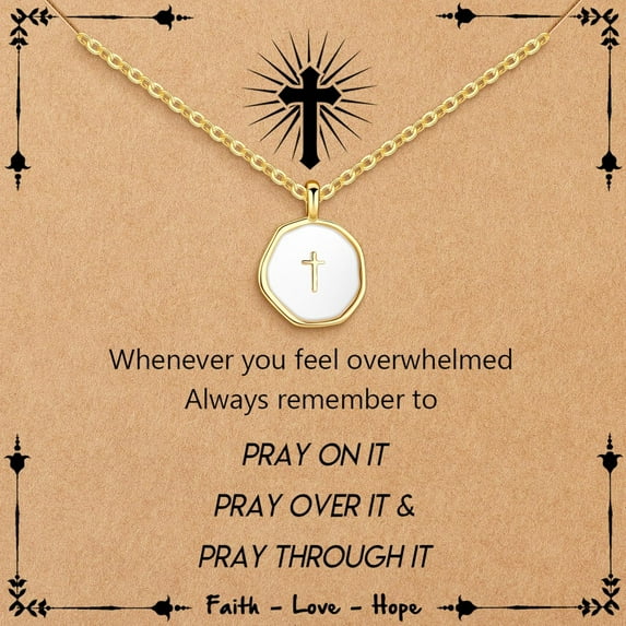 Cross Necklace for Women Christian Religious Gold Jewelry Baptism First ...