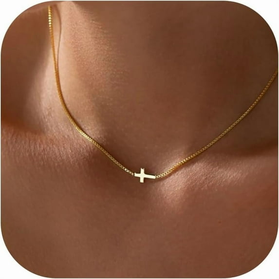 Cross Necklace for Women Cross Choker Datiny Small Cute Sideway ...