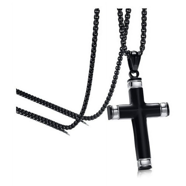 Cross Necklaces For Men, Cubic Thick Cross Pendant With Box - Walmart.com