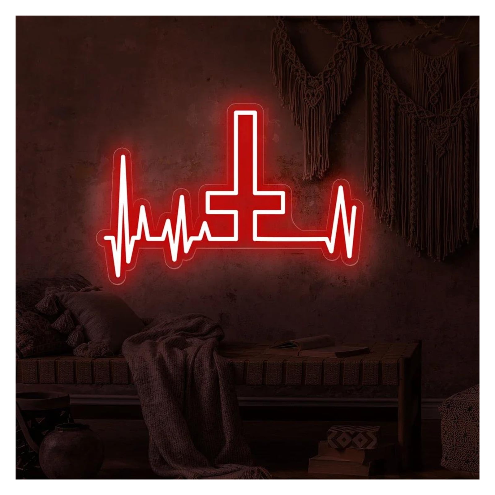 Cross Neon Sign USB Powered Adjustable Brightness Cross Led Neon Lights ...