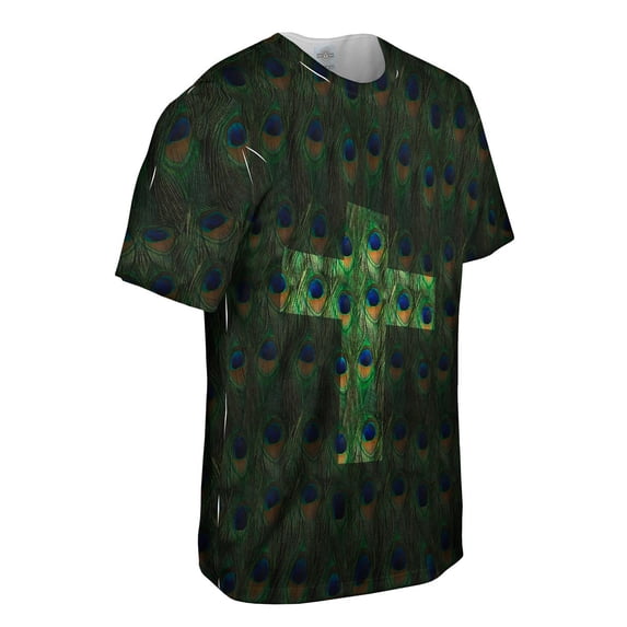 Cross Peacock Animal Skin Mens T-Shirt All Over Print - Walmart.com