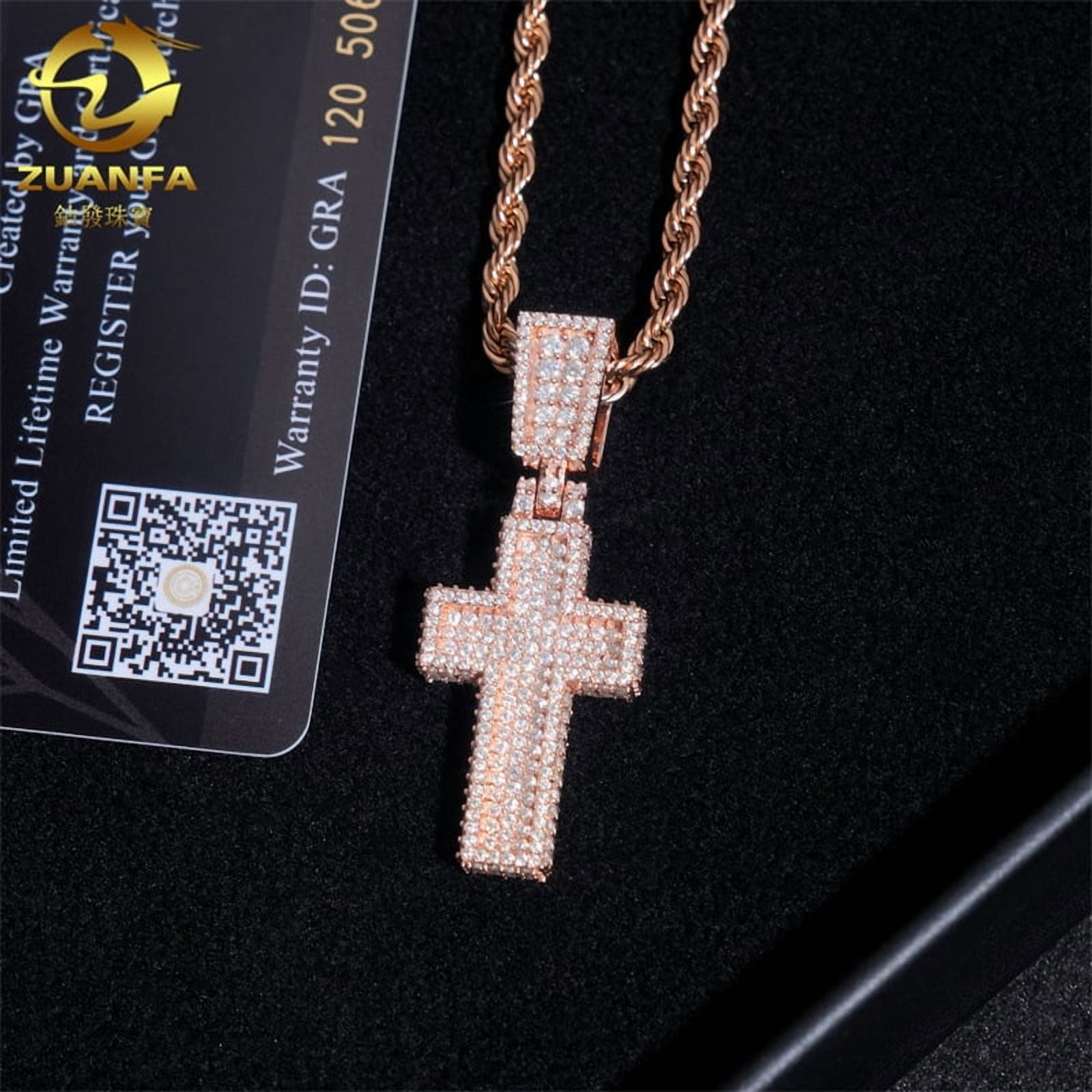 Cross Pendant S925 Silver D Color VVS Moissanite Full Sterling Silver ...