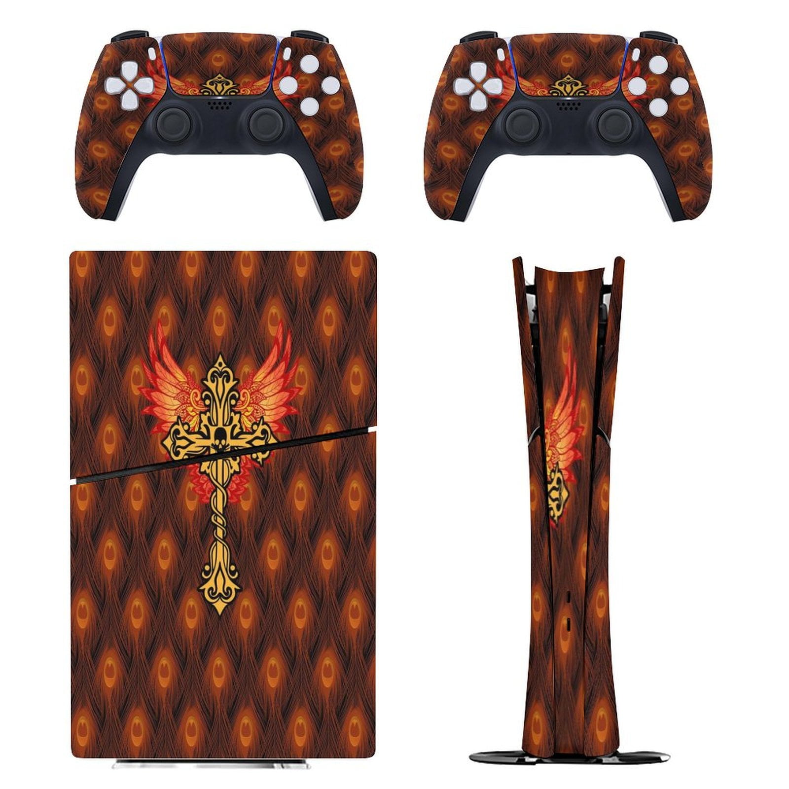 Cross Phoenix Wing Phoenix Feather PS5/PS5 Slim Digital Disc Skin ...