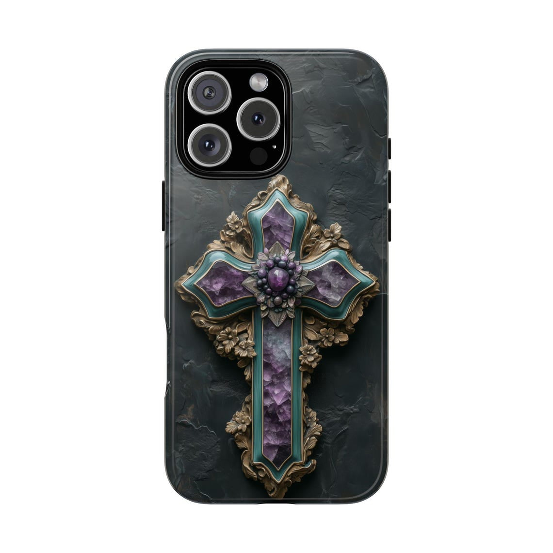 Cross Purple Crystal Teal Geode Spiritual Christian Artistic Case for ...