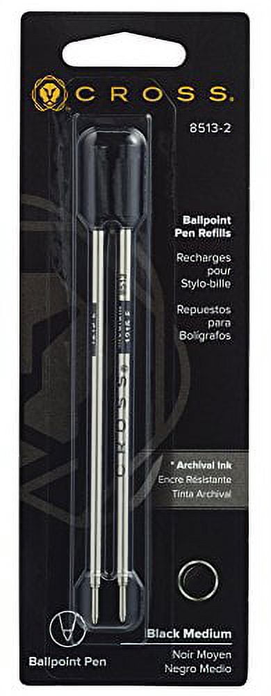 Cross Ballpoint Pen Refills, Medium Black Ink, 2-Pack, Model:8513-2 ...