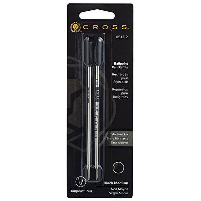 Cross Ballpoint Pen Refills, Medium Black Ink, 2-Pack, Model:8513-2 ...
