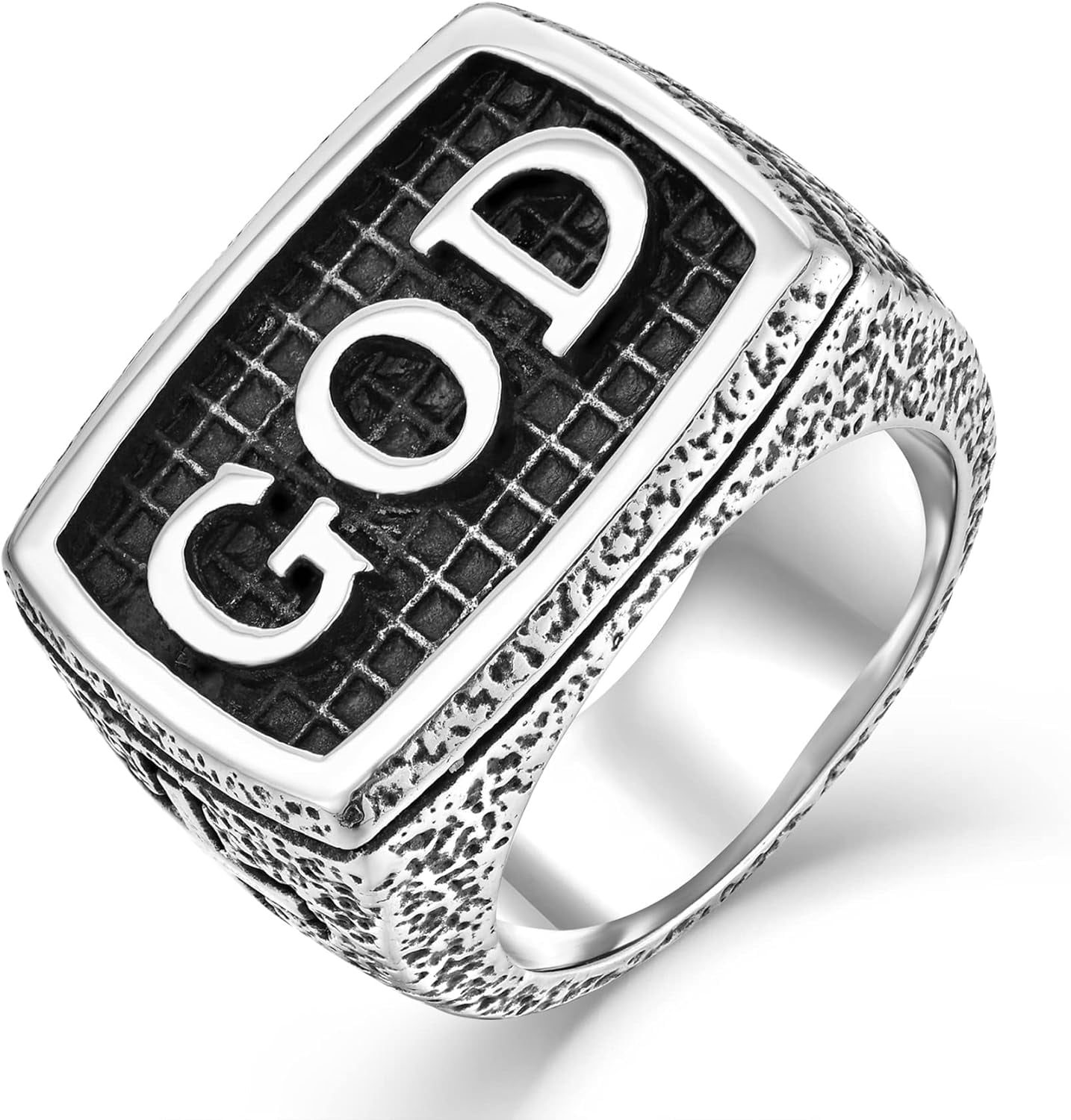 Cross Ring for Men 316L Stainless Steel with 18K Gold Plated GOD Christ ...