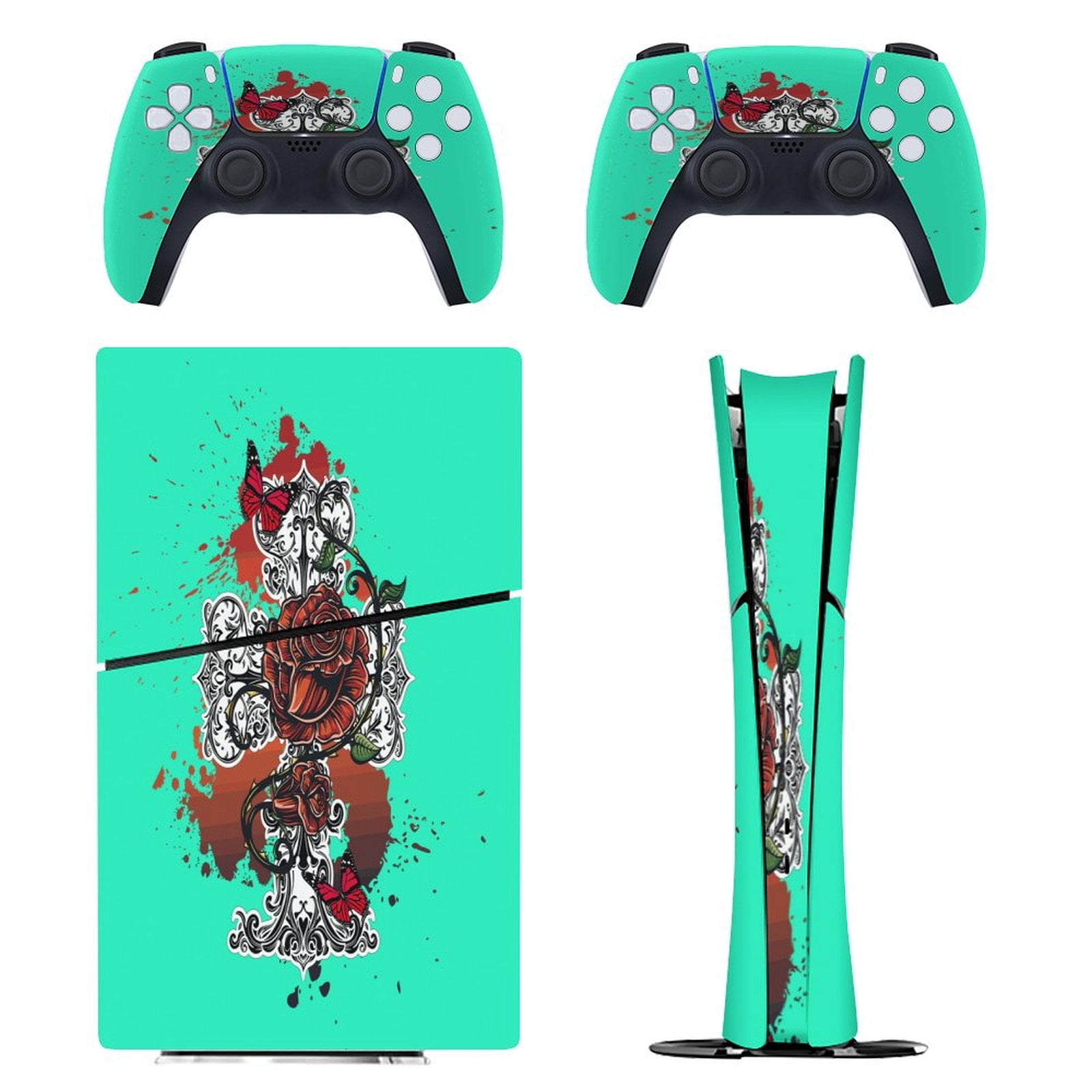 Cross, Rose PS5/PS5 Slim Digital Disc Skin Sticker For Console And ...
