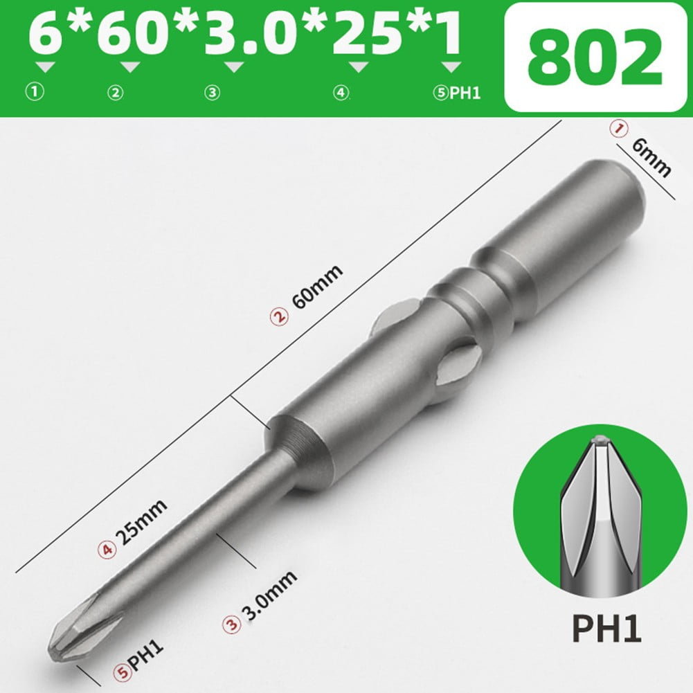 Cross Screwdriver Bit Magnetic Batch Head 60-200mm PH0 PH1 PH2 Electric ...