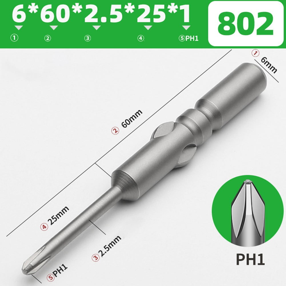 Cross Screwdriver Bit Magnetic Batch Head 60-200mm PH0 PH1 PH2 Electric ...