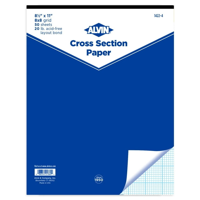 Cross Section Graph Paper Pad / 50 Sheet available in 4x4, 8x8 or 10x10 ...