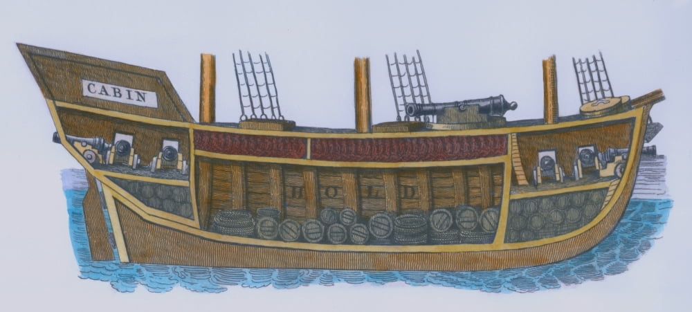 Cross Section Of A Medium Sized Slave Ship History (36 x 24) - Walmart ...