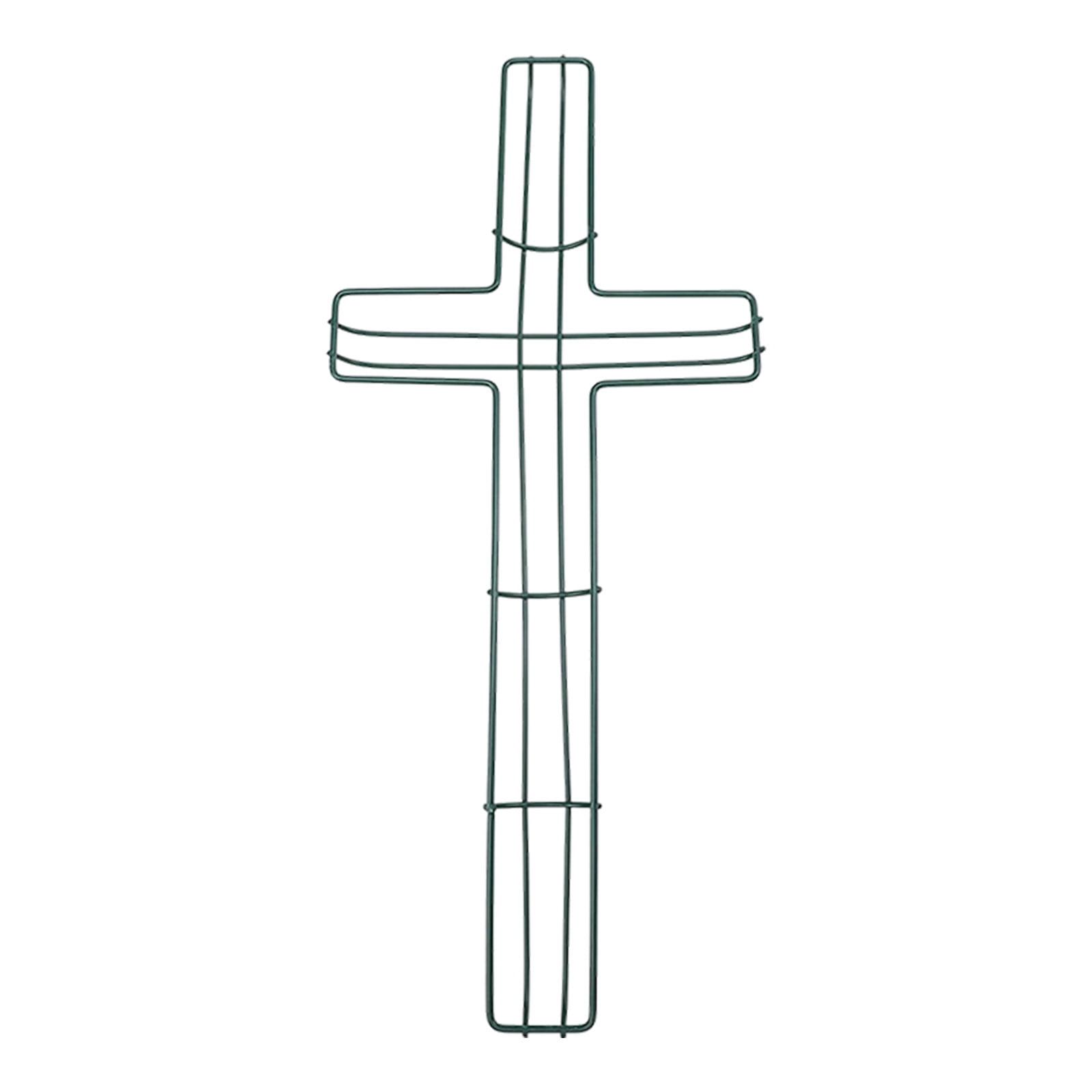 Cross Shaped Metal Wreath Frame, 40CM Large Wire Wreath Form for Easter ...