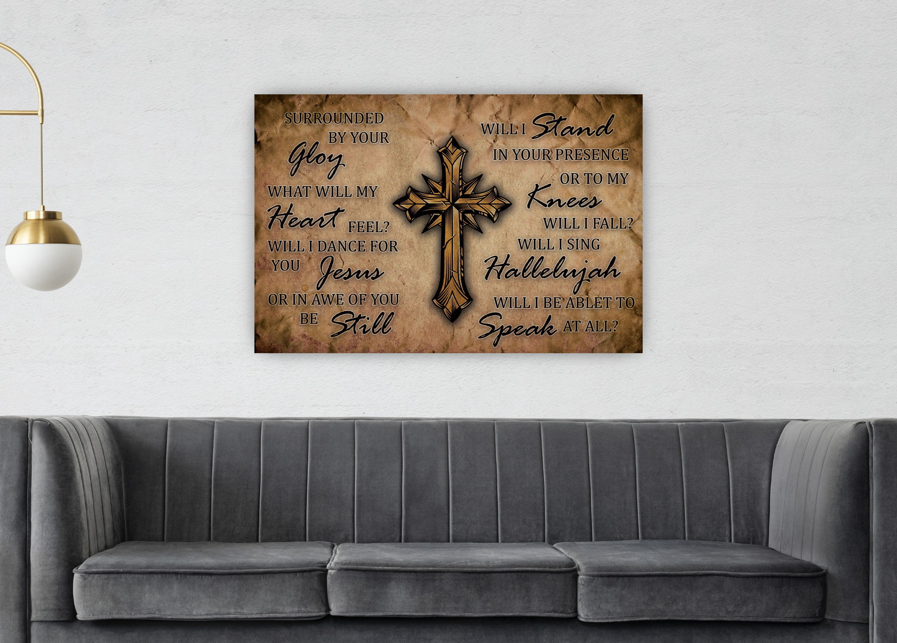 Cross Sign Canvas Print• Christian Home Wall Décor• Trendy Christian ...