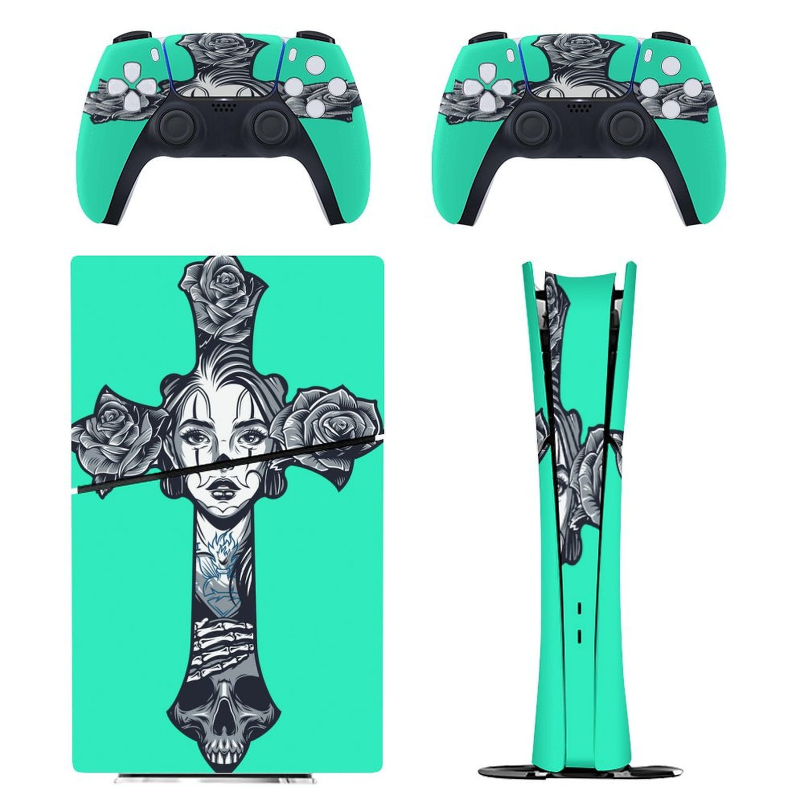 Cross, Skeleton PS5/PS5 Slim Digital Disc Skin Sticker For Console And ...