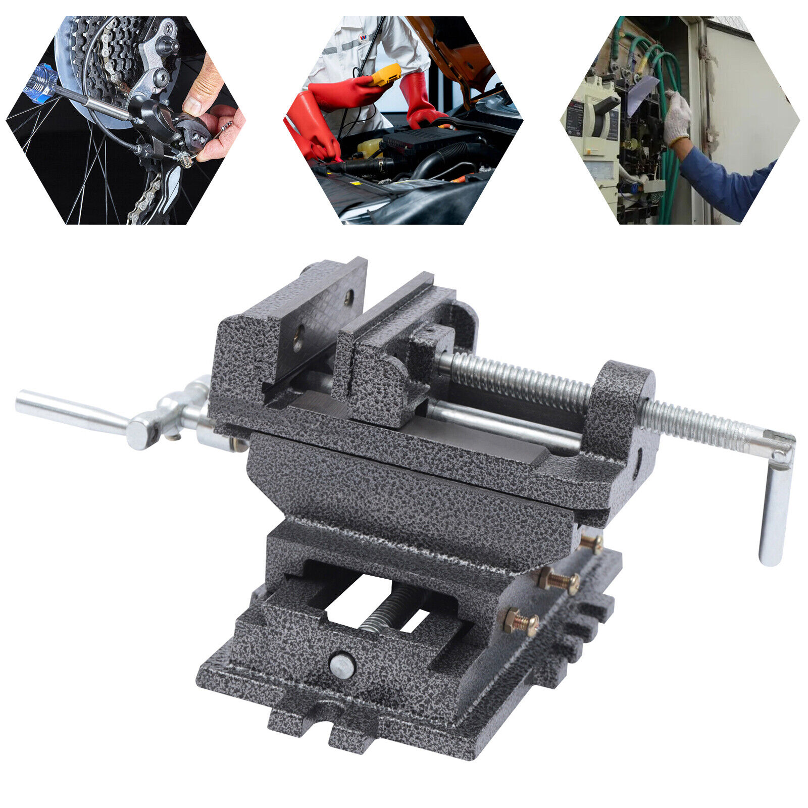 Cross Slide Vise 4" inch Wide Drill Press X-Y Clamp Milling Heavy Duty ...