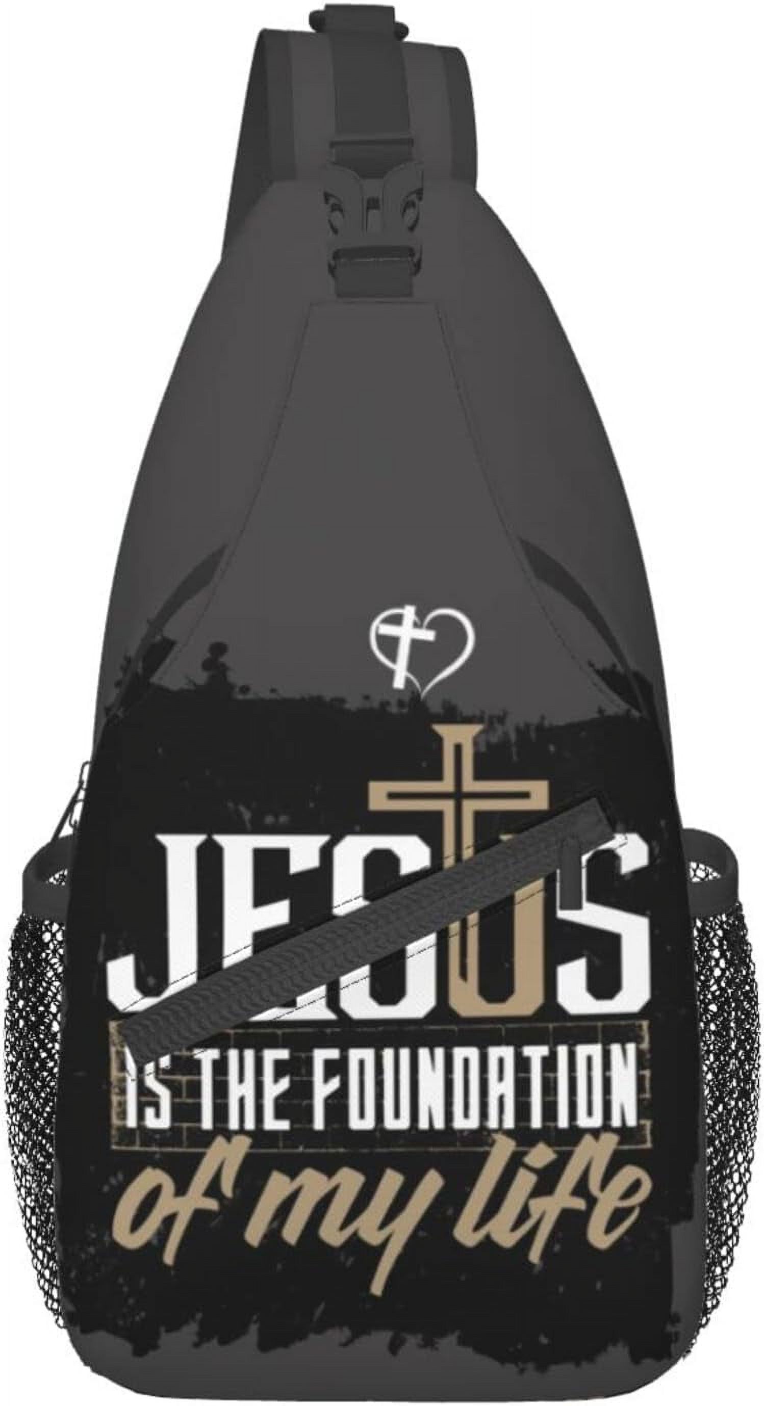 Cross Sling Backpack Jesus Shoulder Bag Chest Bags Bible Verse ...