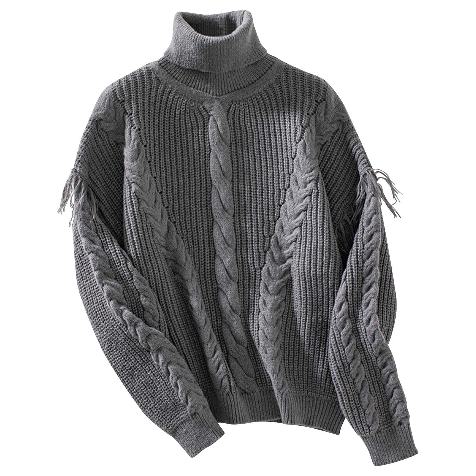 Ftwytp Women's Knitting Jumper Fashion Stripe Color Block Sweater Tops ...