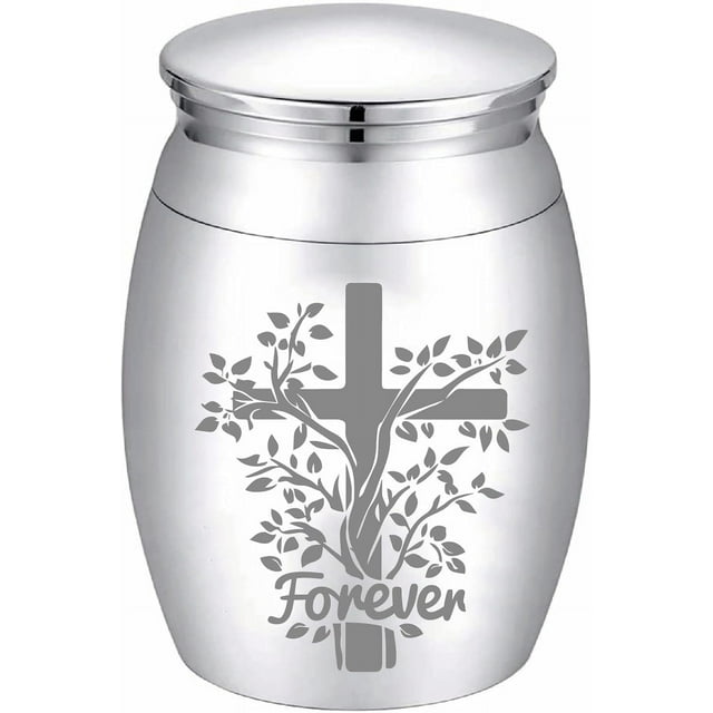 Cross Small Keepsake Urn Stainless Steel Mini Cremation Urn Ashes ...