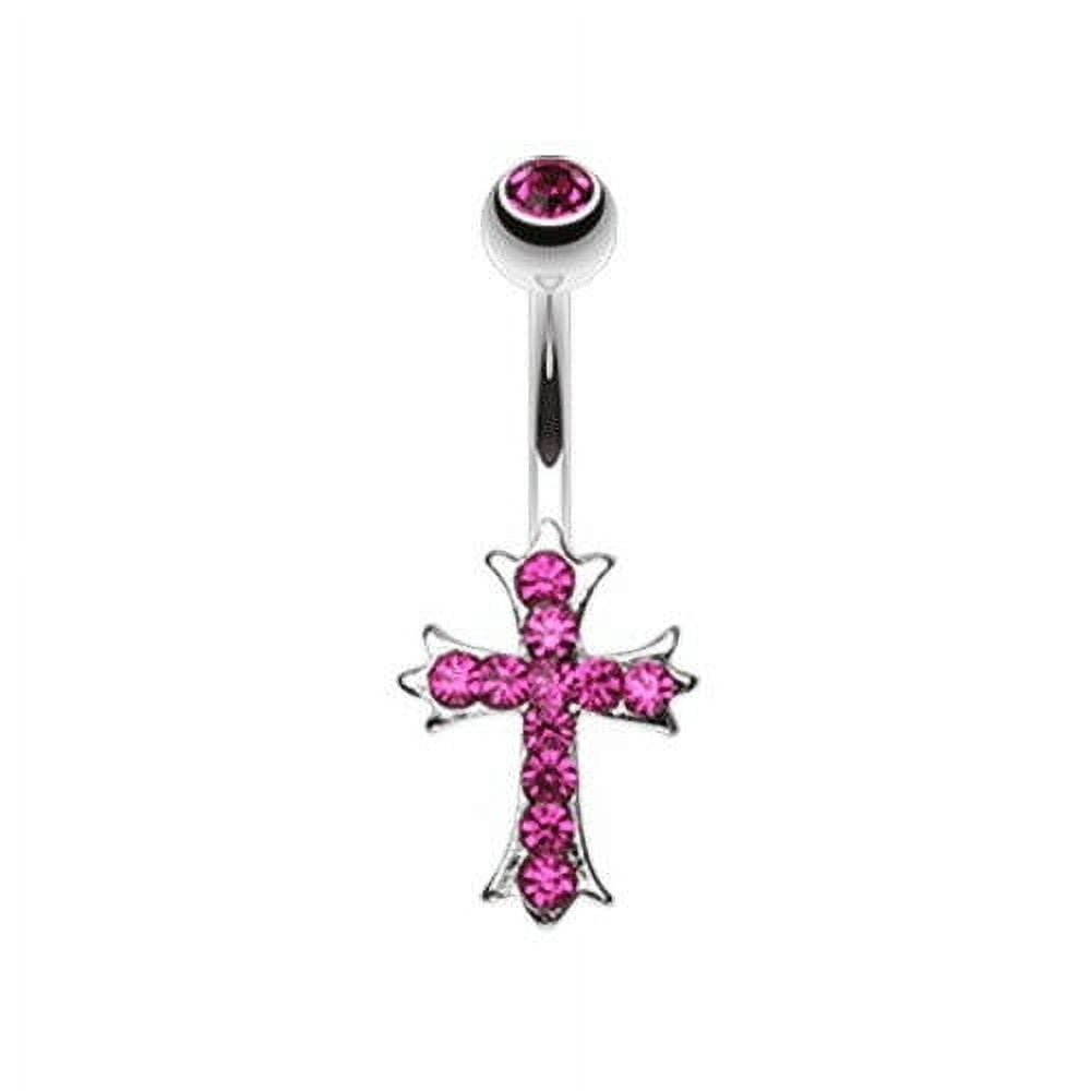 Cross Sparkle Belly Button Ring - Walmart.com